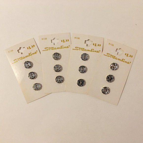 Streamline | Office | Vintage Streamline Buttons Faceted Crystal Set 2 ...